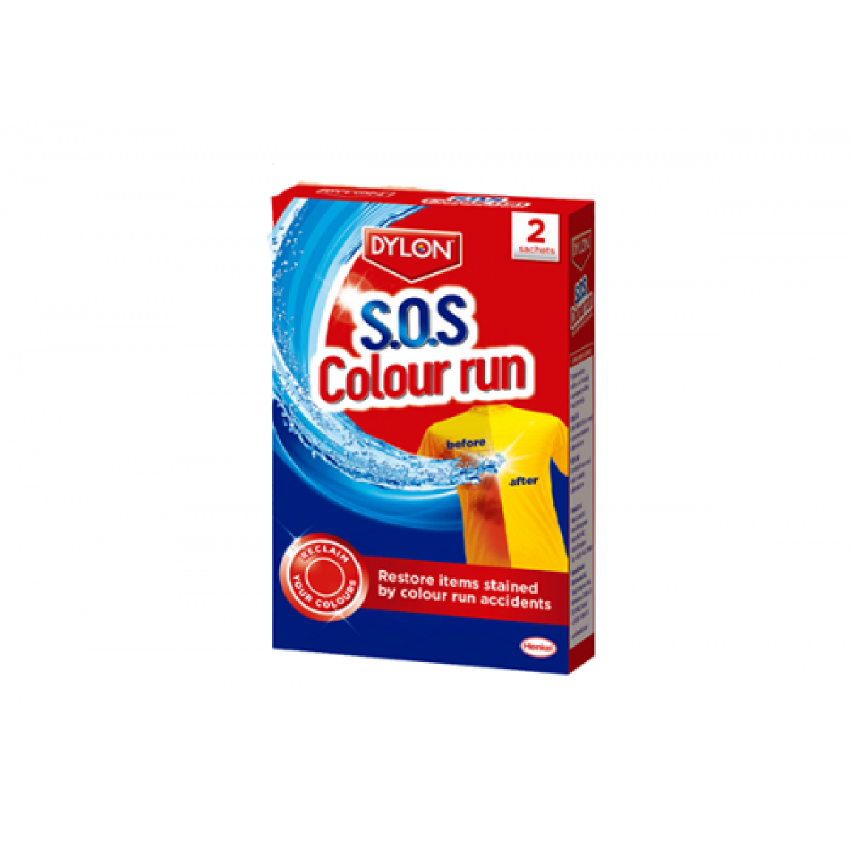 Dylon SOS Colour Run Remover – 2 Sachets | Restore Colour Damaged Clothes