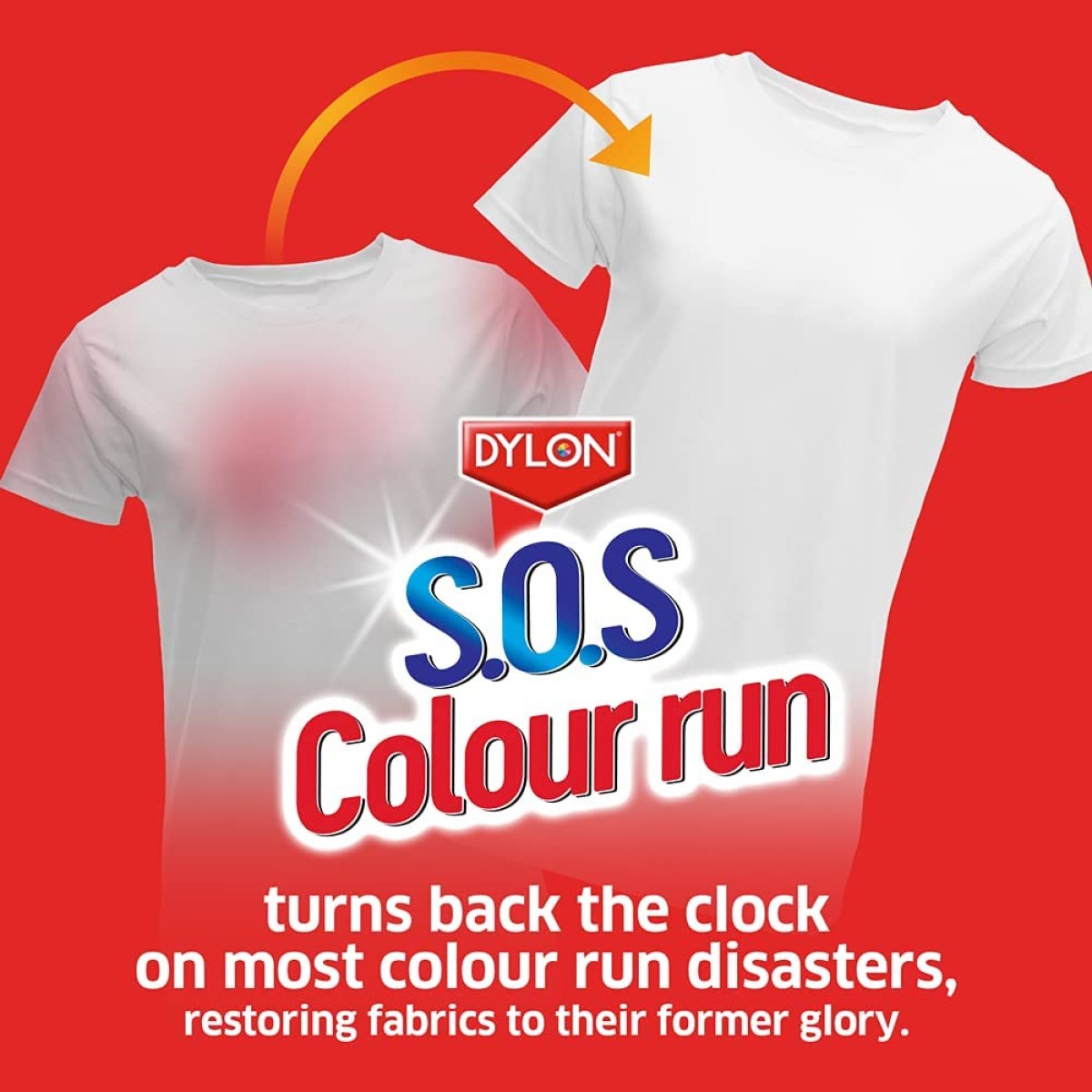 Dylon SOS Colour Run Remover – 2 Sachets | Restore Colour Damaged Clothes